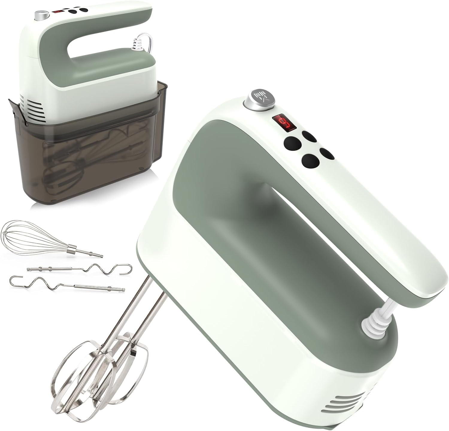 9-Speed Digital Hand Mixer Electric, 400W DC Motor, Hand Mixer electric ...