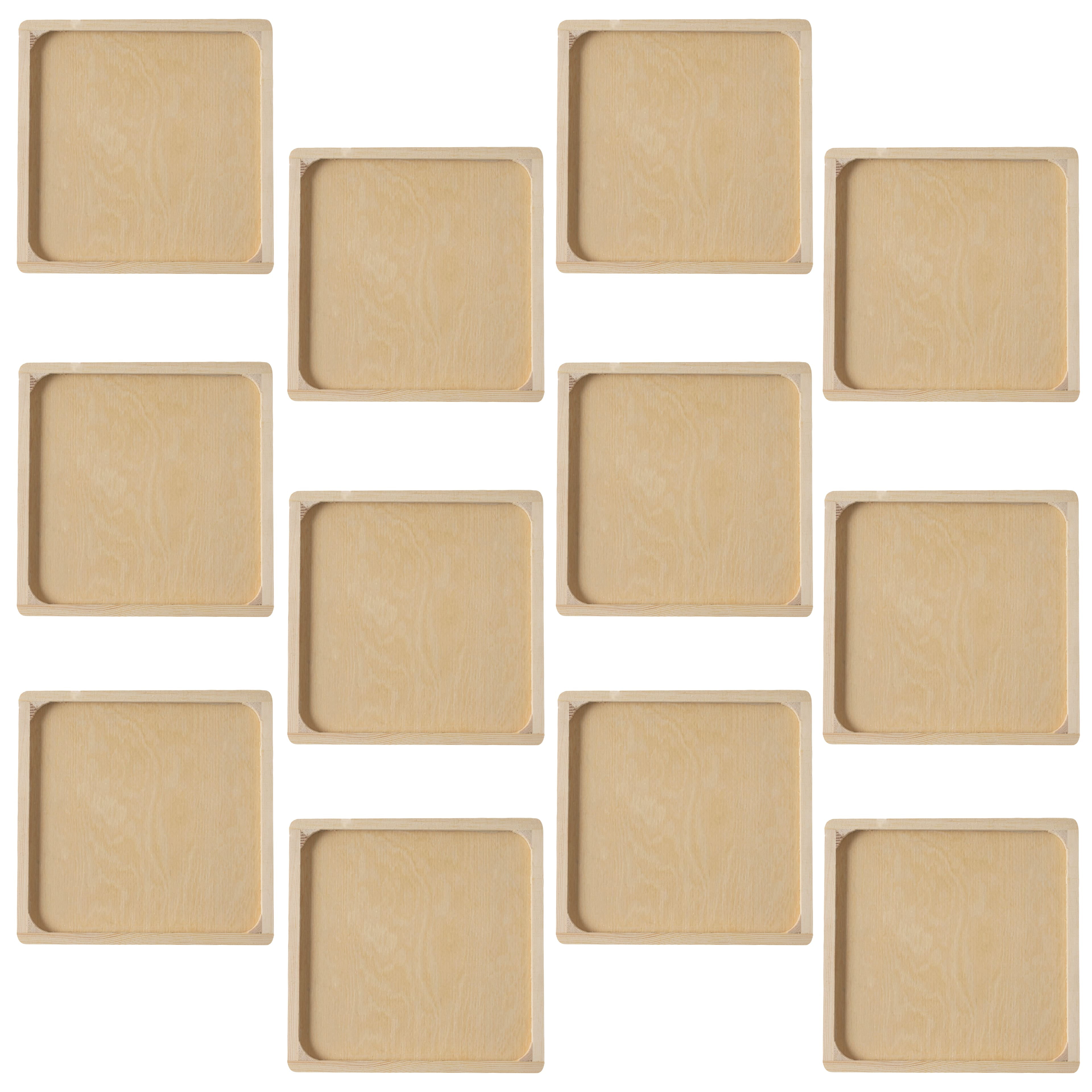 Make Market 9” Square Mosaic Wooden Plaque - Paintable Natural Blank ...