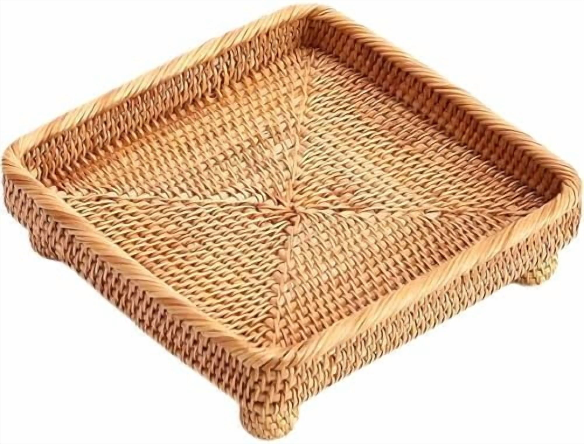 9" Square Rattan Decorative Riser for Display,Small Items Serving ...