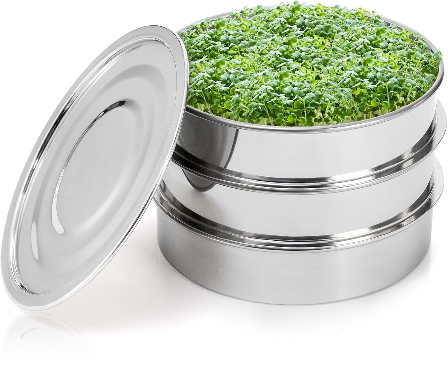 9" Stainless Steel Seed Sprouting Kit, Stackable 3-Tier Mesh ...
