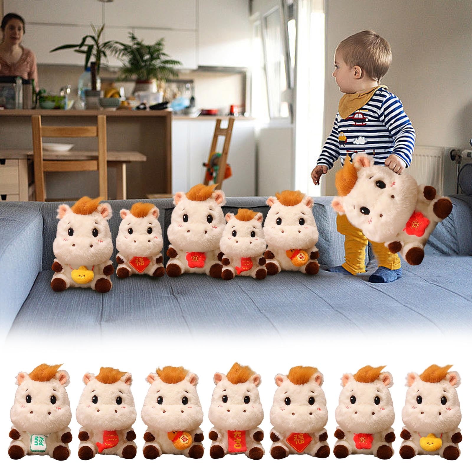 9'' Stuffed Animal Year of The Horse Plush, for Easter Basket Stuffers ...