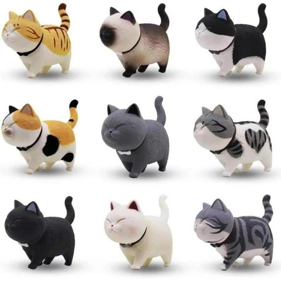 9 Style Cat Refrigerator Magnets, 3D Cat Fridge Magnet Set Cute ...