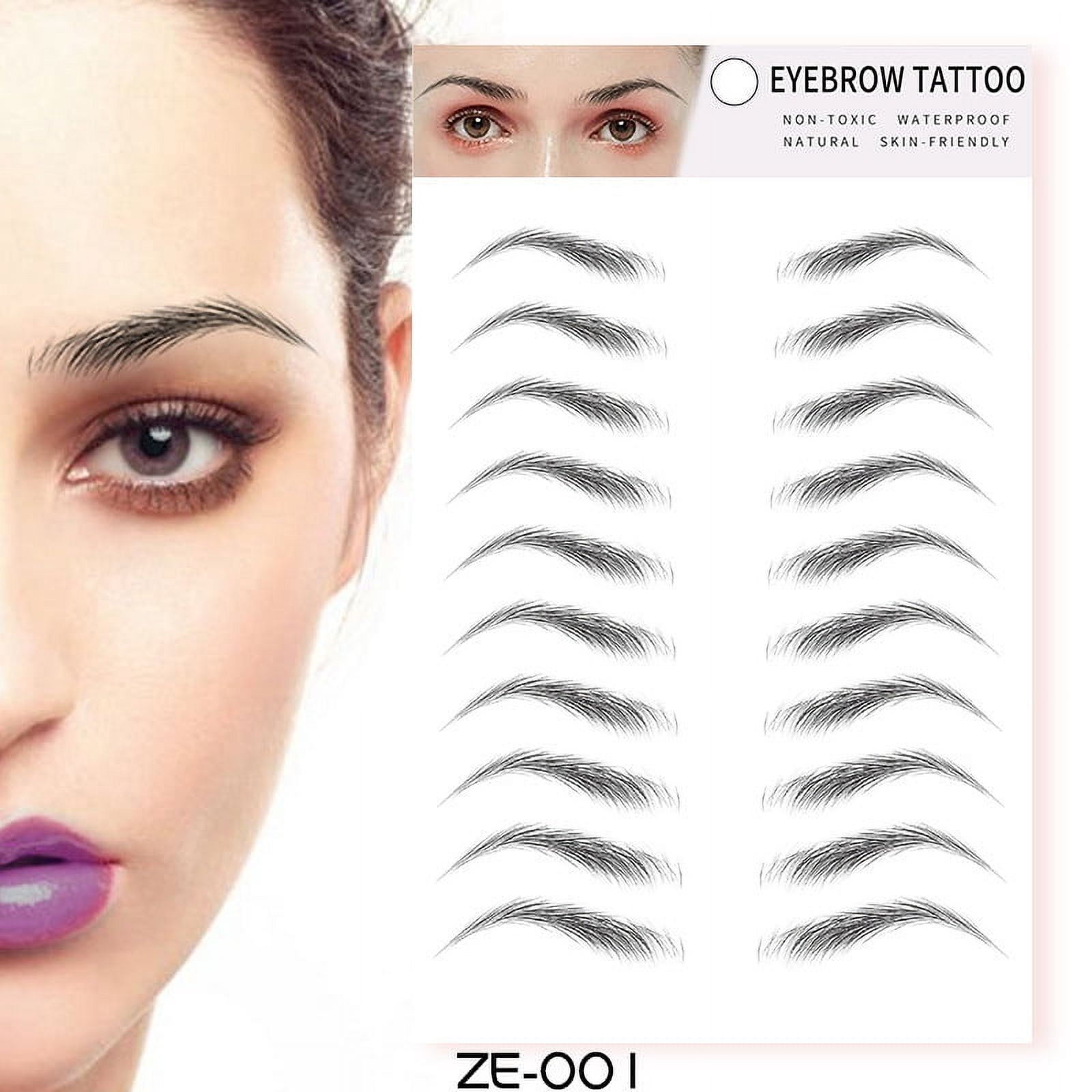 9 Styles/90Pairs yebrow Tattoo Peel Off 6D Eyebrow Tattoo Sticker ...