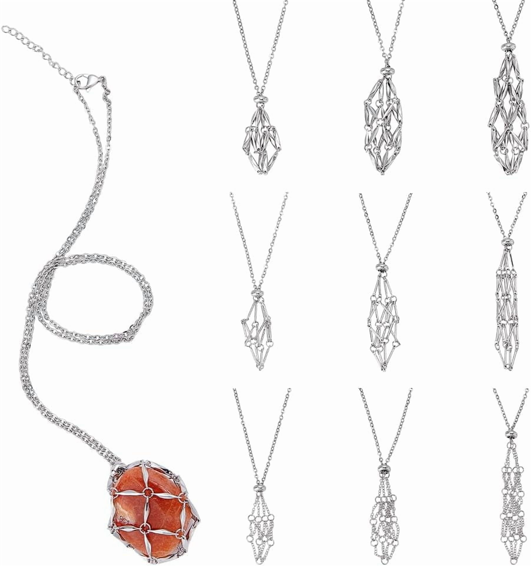 9 Styles Cage Necklace Holder 304 Stainless Steel Adjustable Empty ...