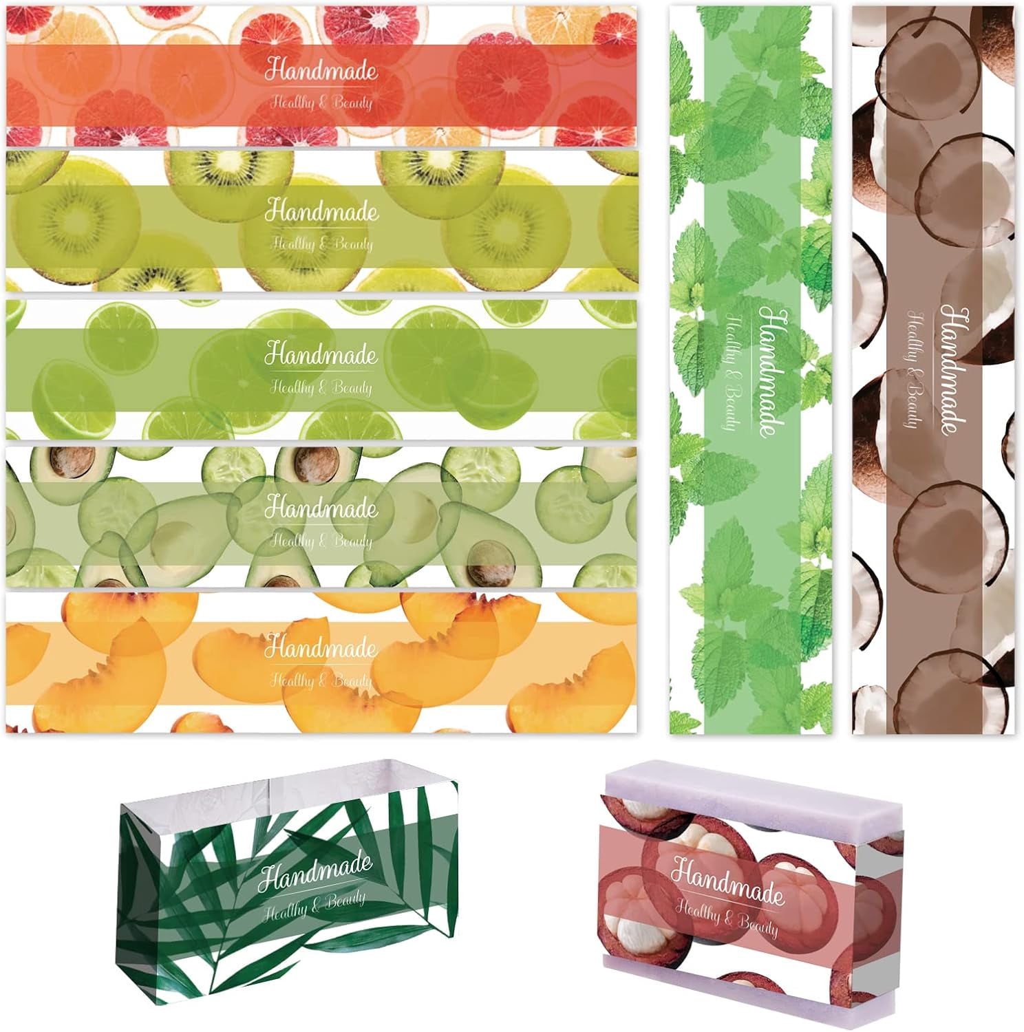 9 Styles Fruit Wrap Paper Tape 90pcs Khaki Olive Avocado Mangosteen ...