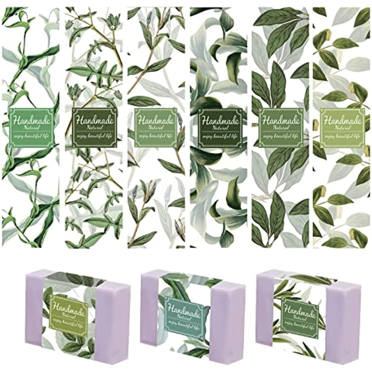 9 Styles Leaf Wrap Paper Tape for Homemade Soap 90pcs Plant Leaves Soap ...