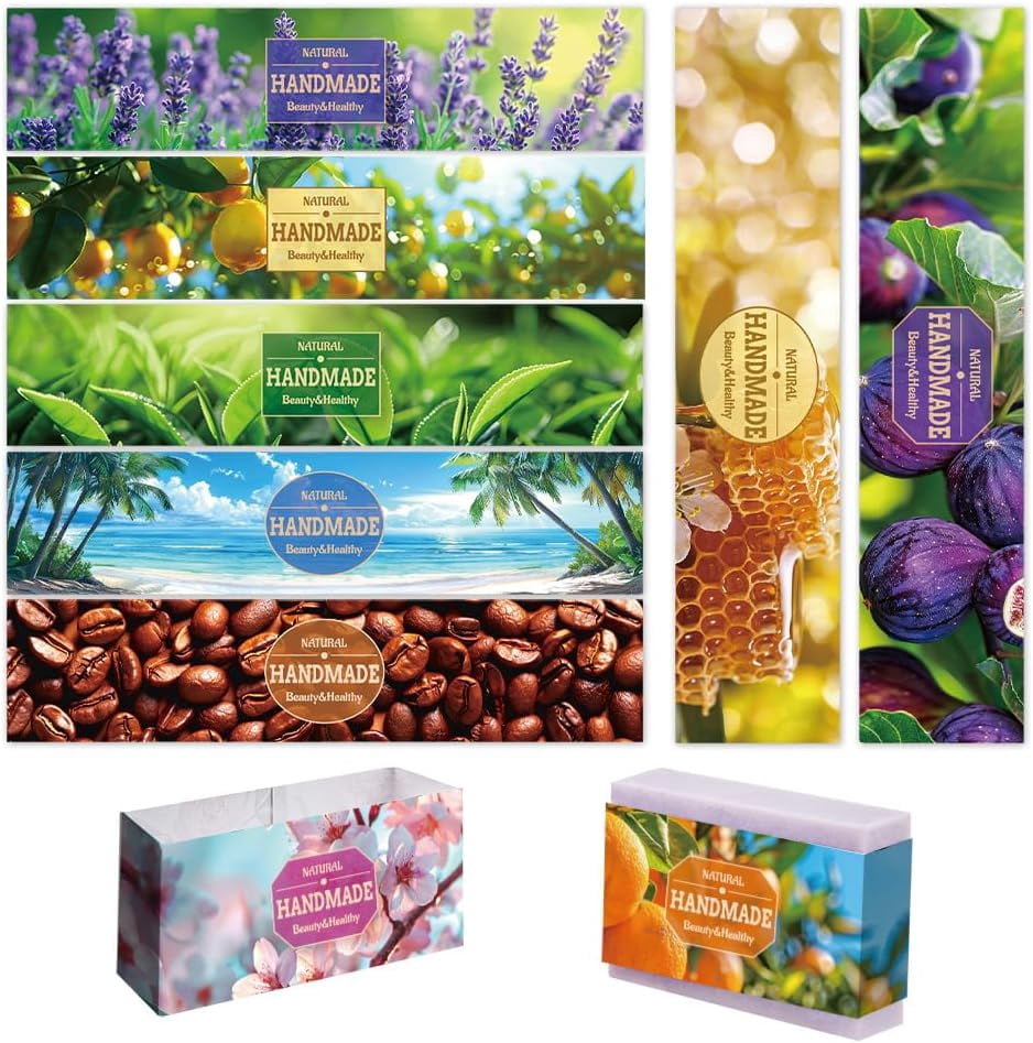 9 Styles Realistic Soap Wrapper 90pcs Soap Wrap Labels Lavender Cherry ...
