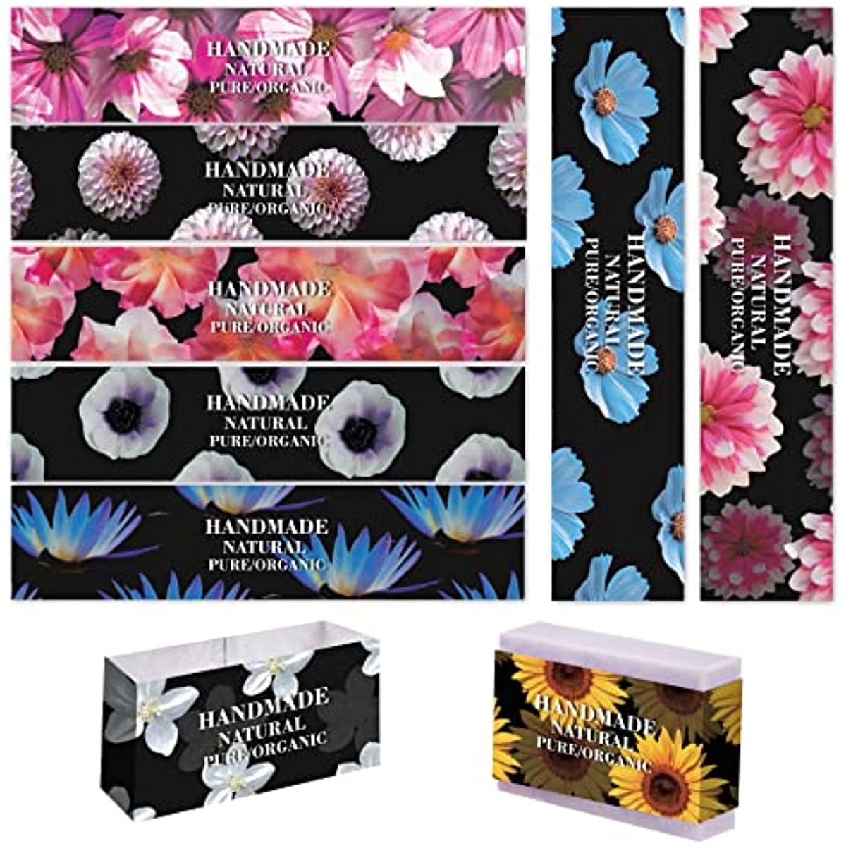 9 Styles Sunflower Wrap Paper Tape 90pcs Flower Soap Paper Wrapper ...