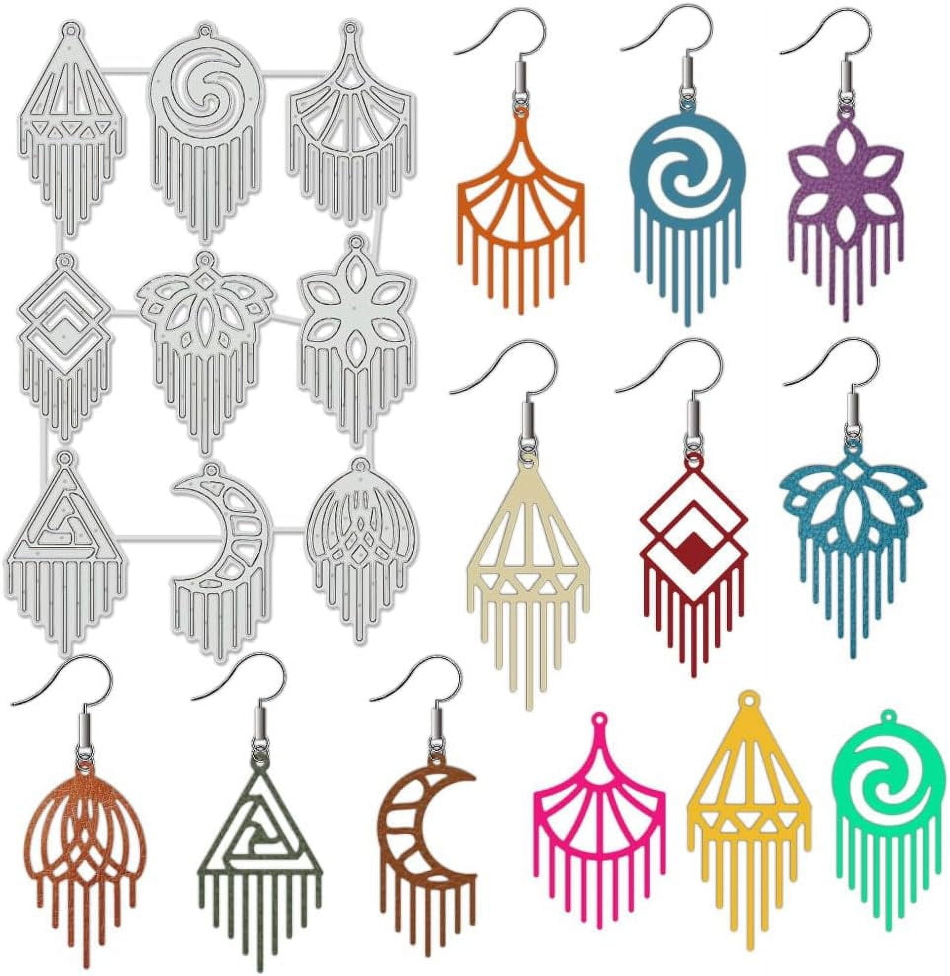 9 Styles Tassels Earring Cutting Dies Flower Moon Earring Metal Die ...