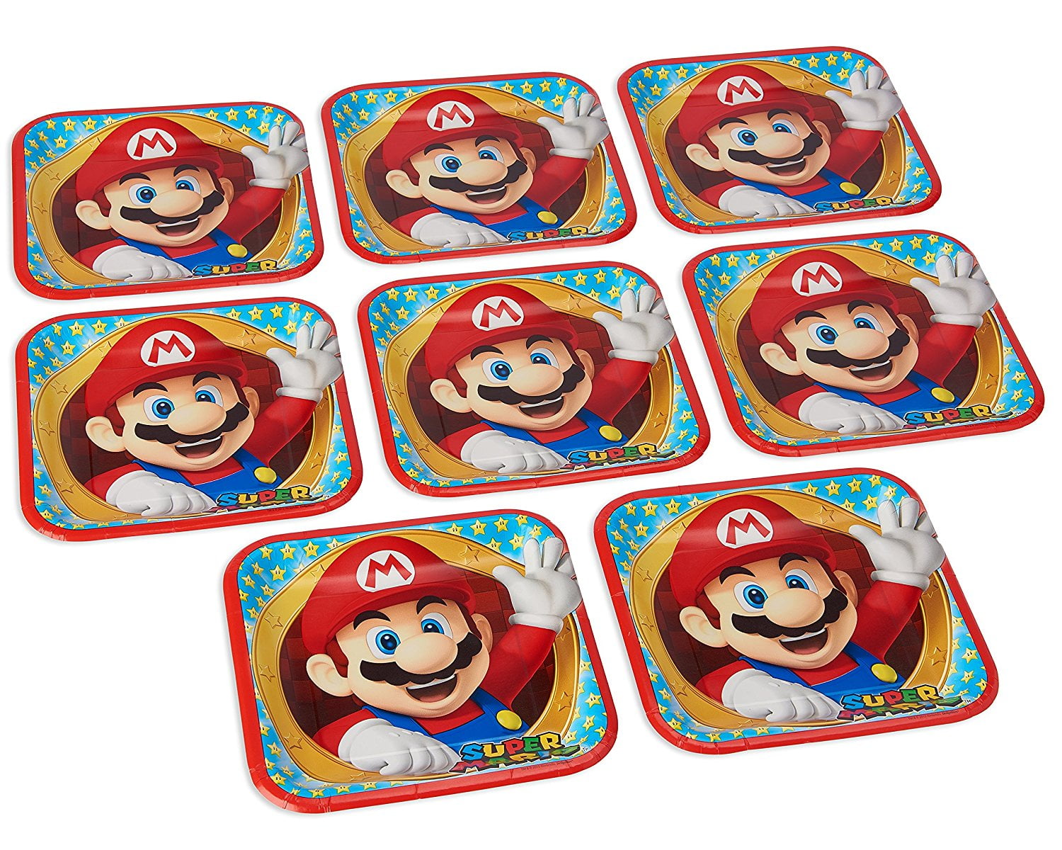 9" Super Mario Party Paper Square Plate, 8ct - Walmart.com