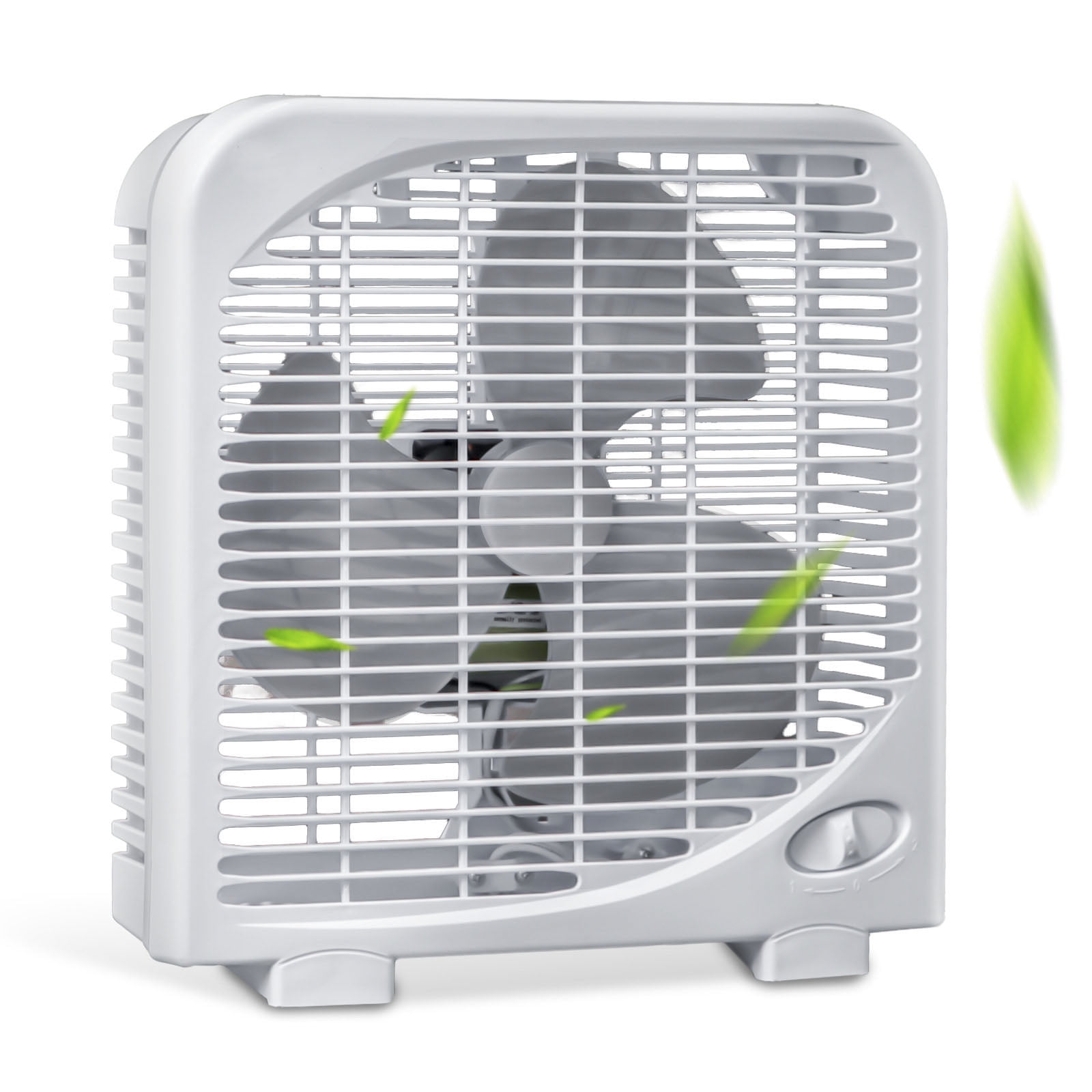 9" Tabletop Box Fan for Bedroom with 2 Speeds, Quiet Small Box Fan with ...