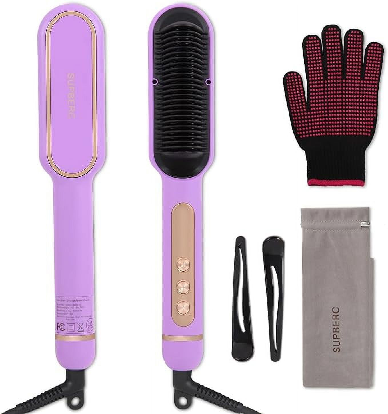 9 Temp Setting Negative Ionic Hair Straightener Brush with LED Display ...