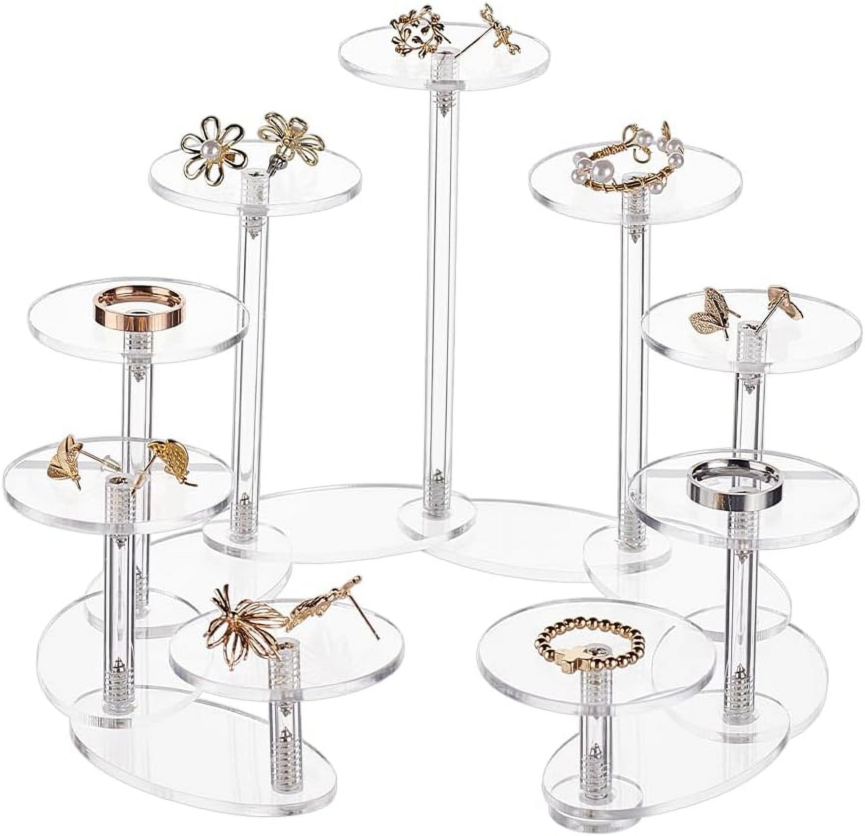 9-Tier Acrylic Display Stand Adjustable Display Riser Acrylic Tiered ...