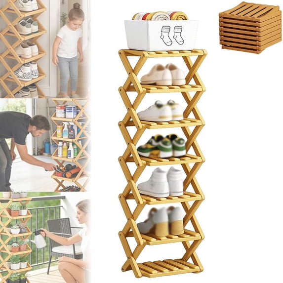 9 Tier Bamboo Shoe Rack,The 9-Tier No-Assembly Bamboo Rack,9Tier ...