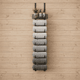 9 Tier Black Hanging Towel Rack, Over The Door or Wall Mounted Storage ...