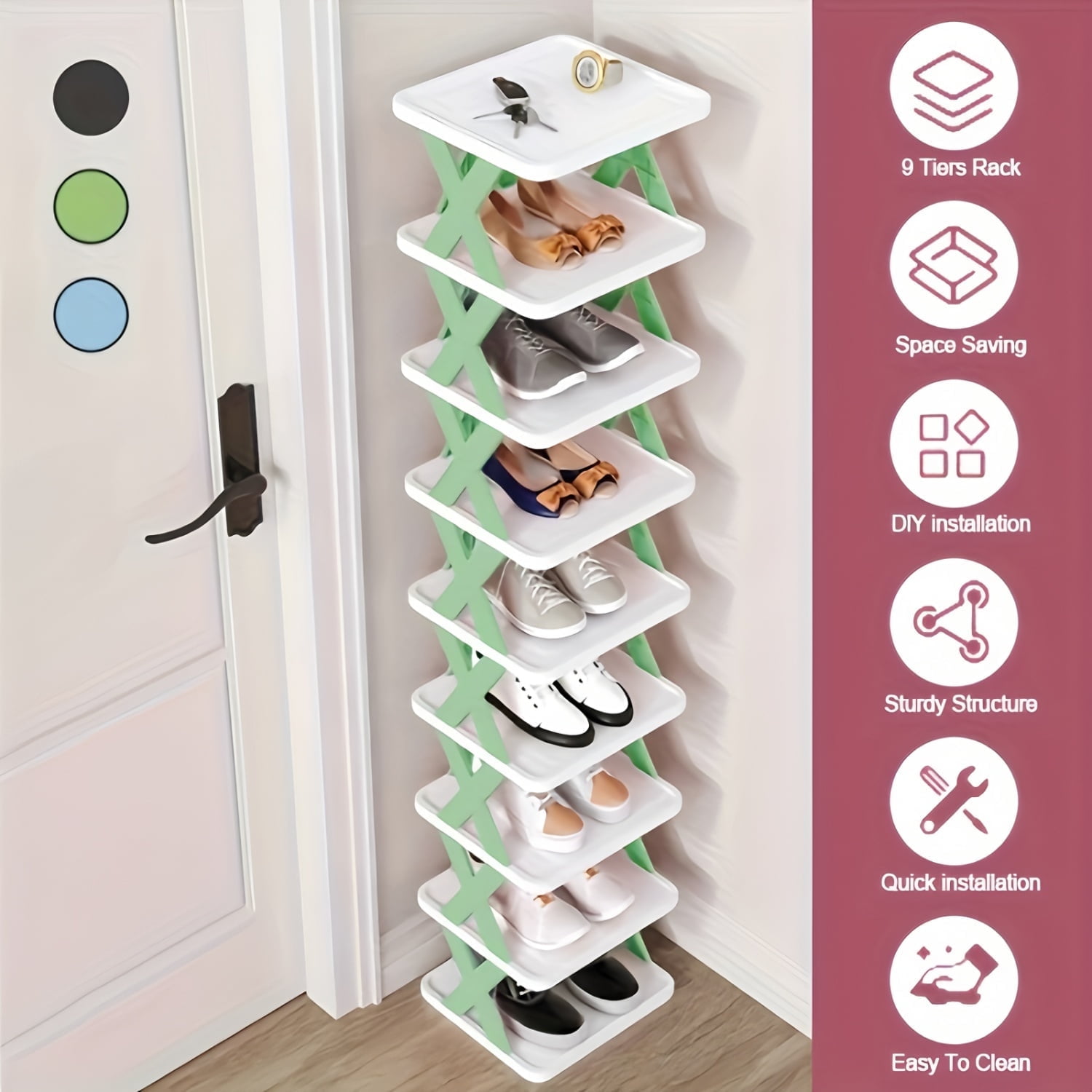9-Tier Corner Shoe Rack Organizer,Free Standing Shoe Rack for Small ...