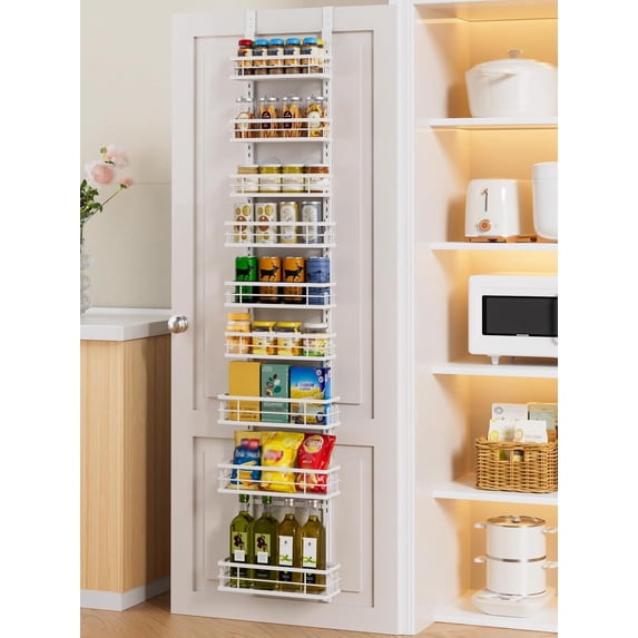 9-Tier Over the Door Pantry Organizer, Adjustable Pantry Door ...