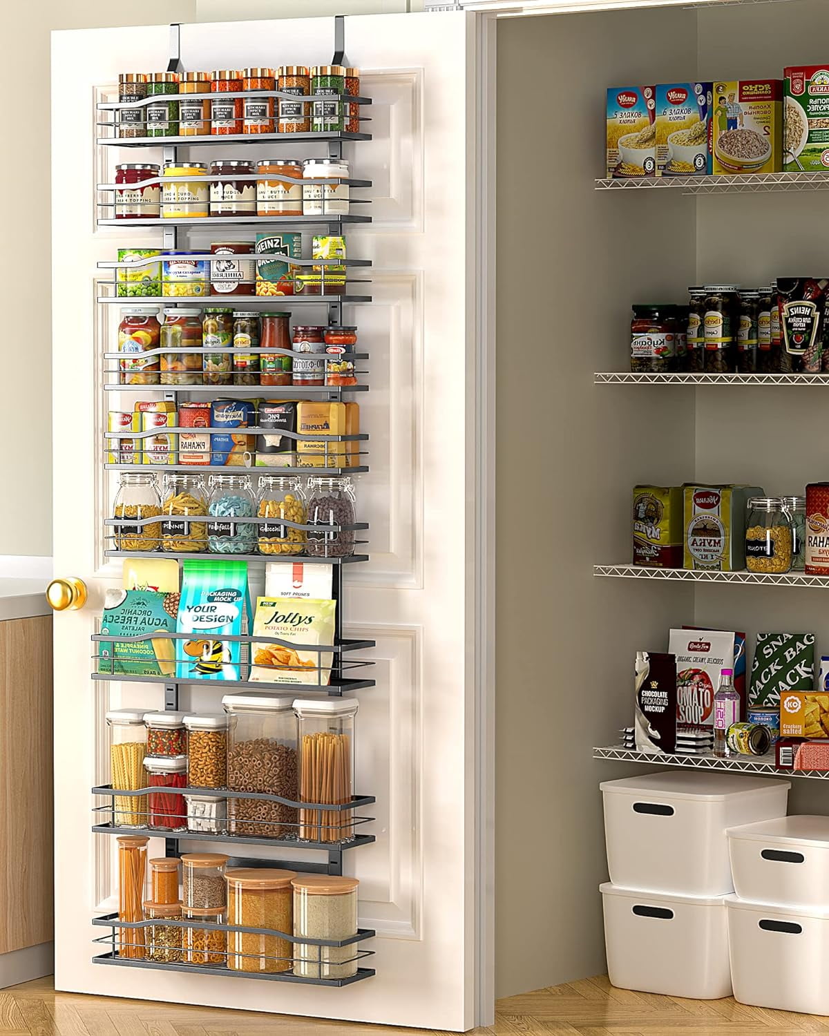 9-Tier over the Door Pantry Organizer, Pantry Organization and Storage ...