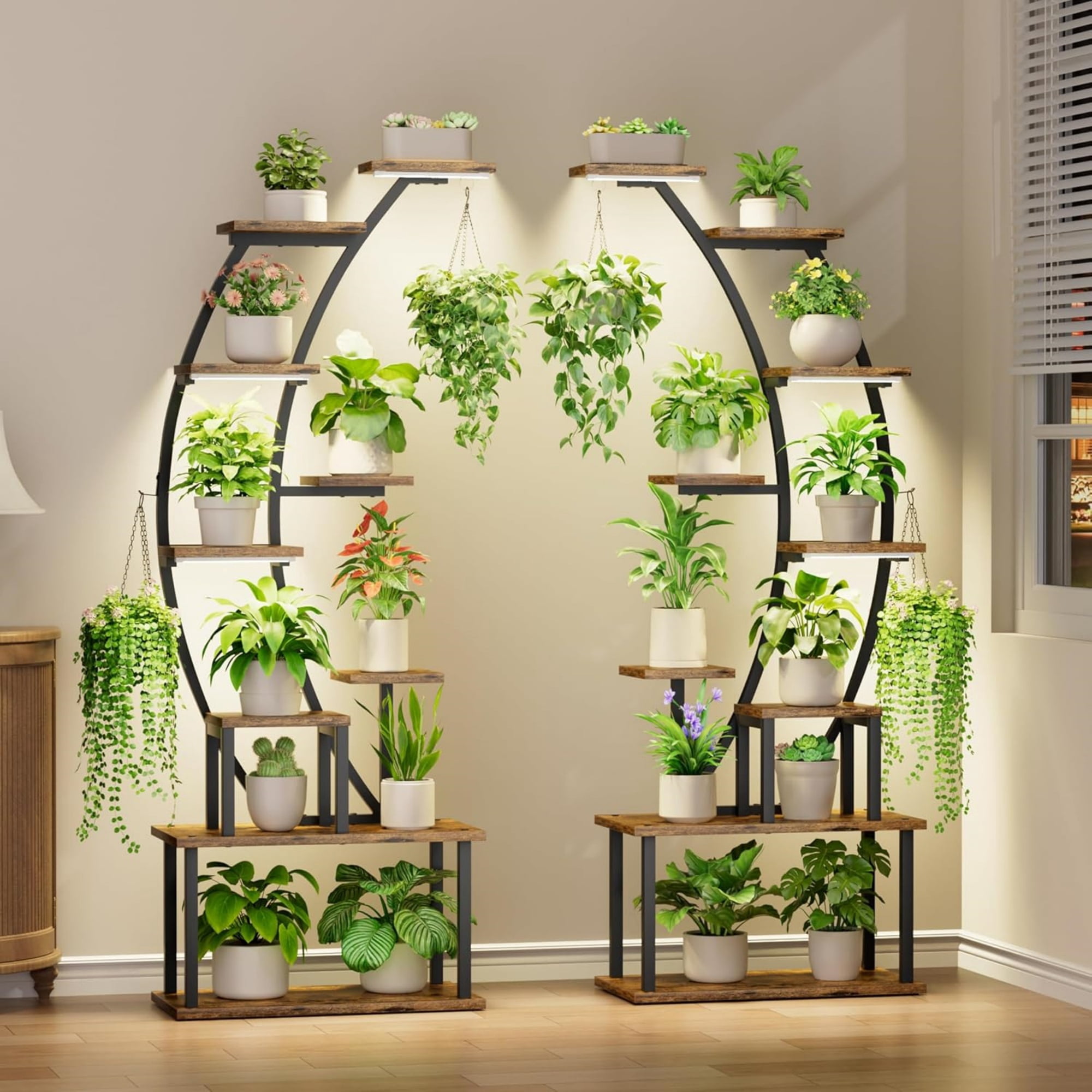 9 Tier Metal Flower Display Stand with Removable Buckets for Florist ...