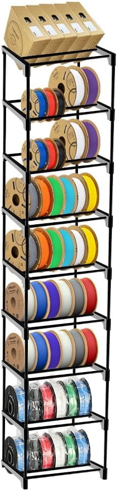 9-Tier Modular 3D Printer Filament Storage Rack – Metal Spool Holder ...