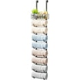 9-Tier Over-Door and Wall-Mount Towel Rack with Metal Shelf Basket in ...