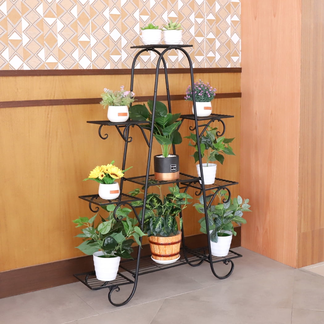9 Tier Plant Stands Indoor Metal Plant Shelf Stand Outdoor Multilayer ...