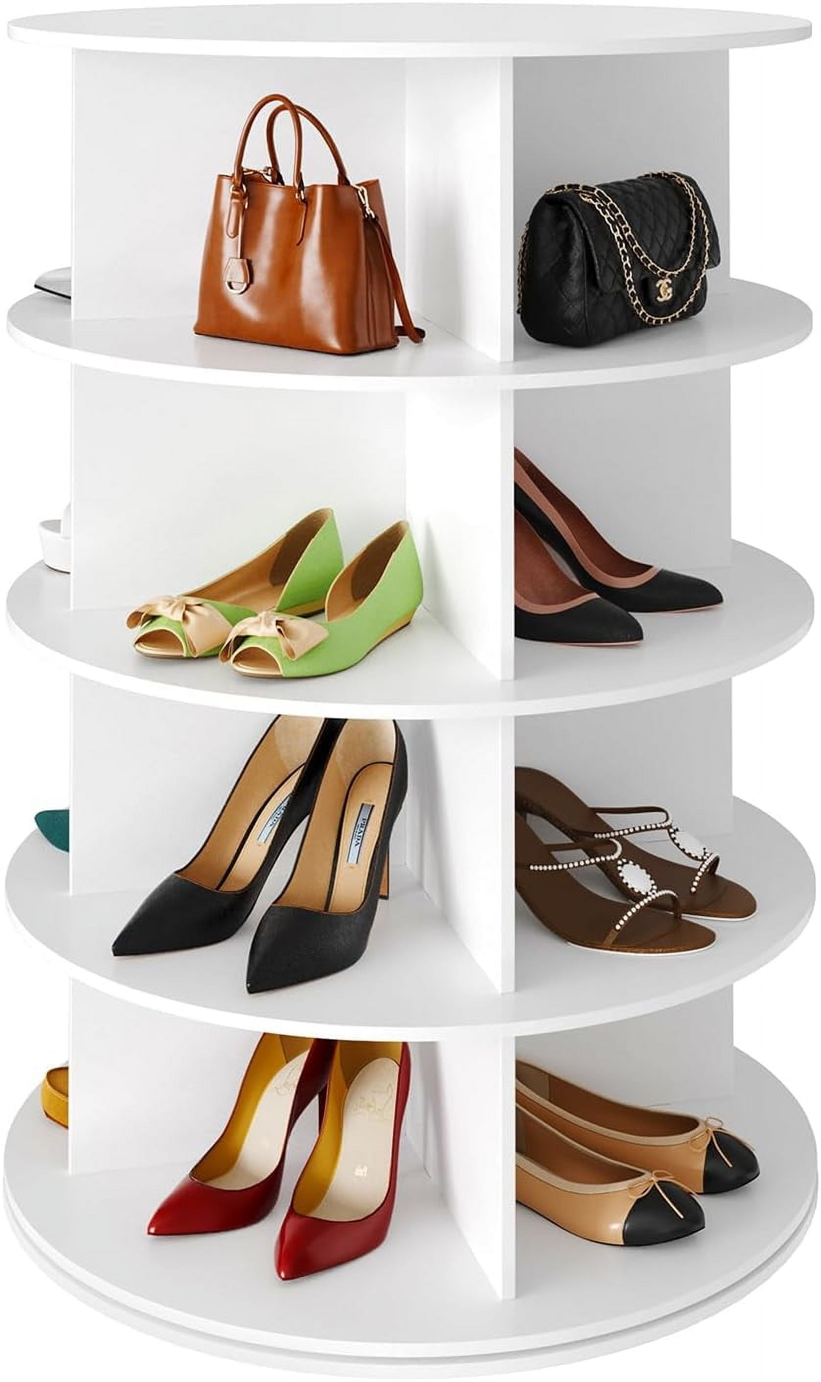 9 Tier Rotating Shoe Rack Tower Spinning Shoe Display Lazy Susan ...
