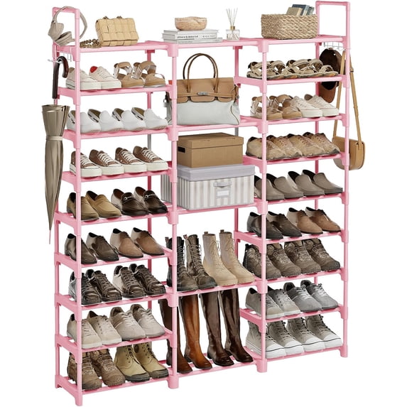 9-Tier Shoe Rack Shoe Storage Organizer Tower Holds 50-55 Pairs Durable ...