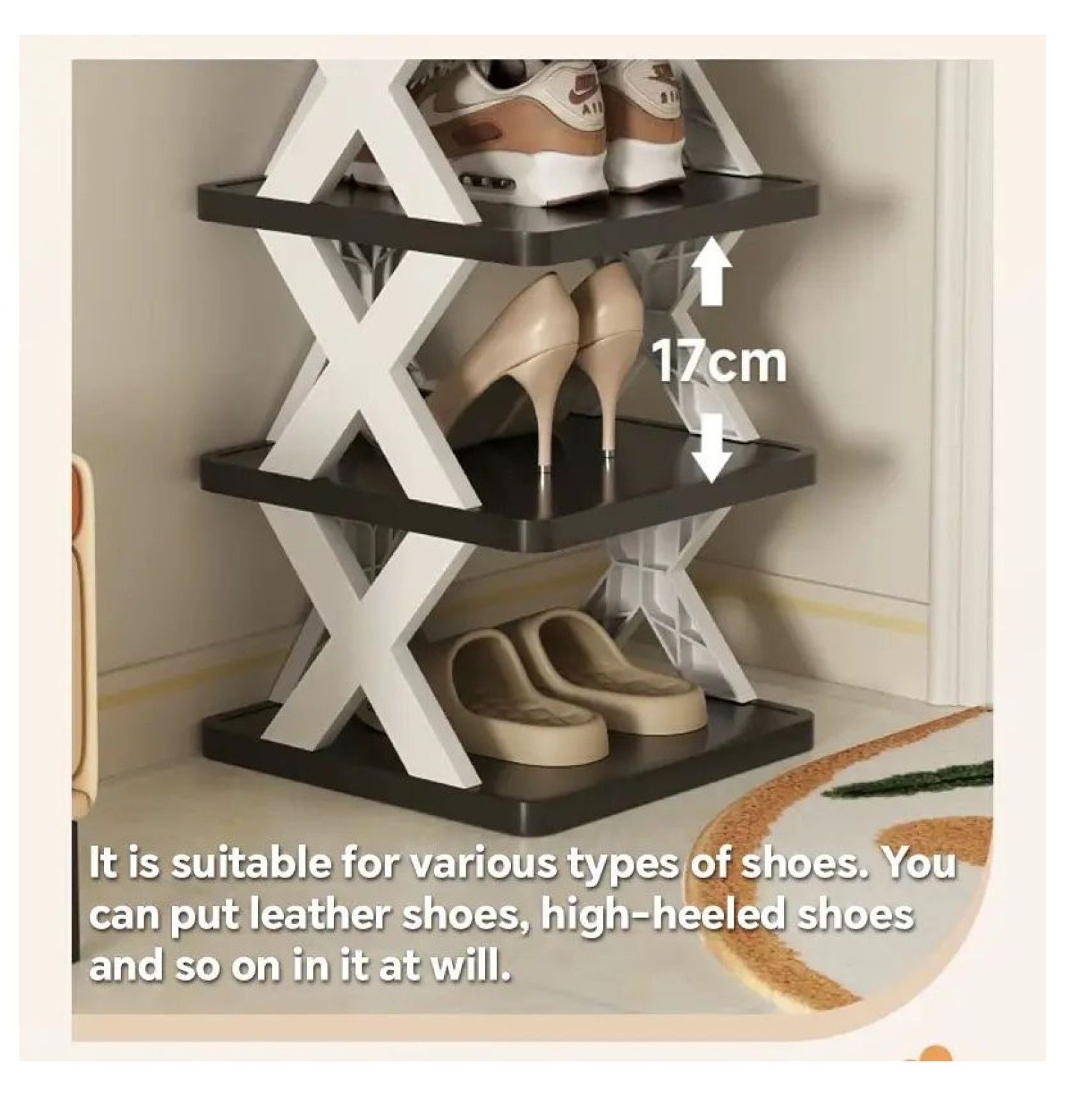 9-Tier Shoe Rack - Space Saving Vertical Organizer for Shoes, Stackable ...