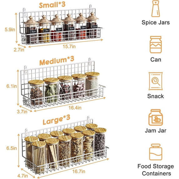 9-Tier Spice Rack Organizer with Door Hook, Wall Mount, and Extra Large ...