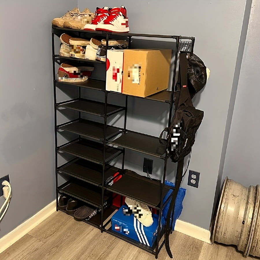 9 Tier Tall Shoe Rack, Garage Shoe Rack Large Capacity, Shoe Rack ...