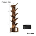 9 Tier Tree Bookshelf with Drawer Bookcase,Modern Book Storage,Free ...