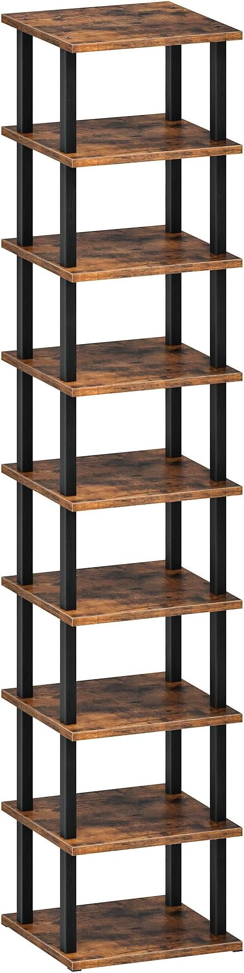 9-Tier Vertical Shoe Rack, DIY Corner Shoe Rack for Entryway, Narrow ...