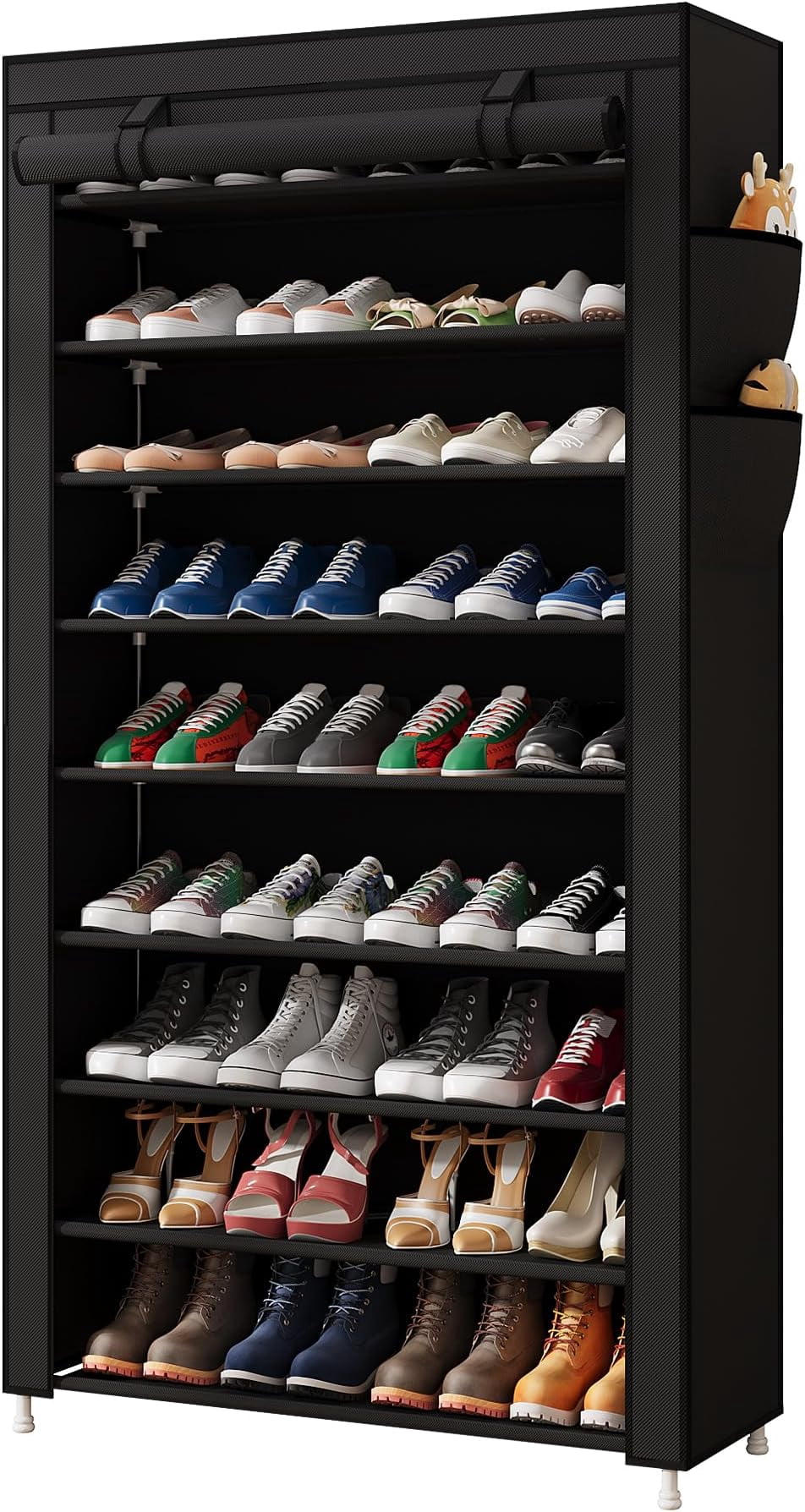 9-Tier Vertical Shoe Rack Organizer, Space Saving Shoe Storage ...