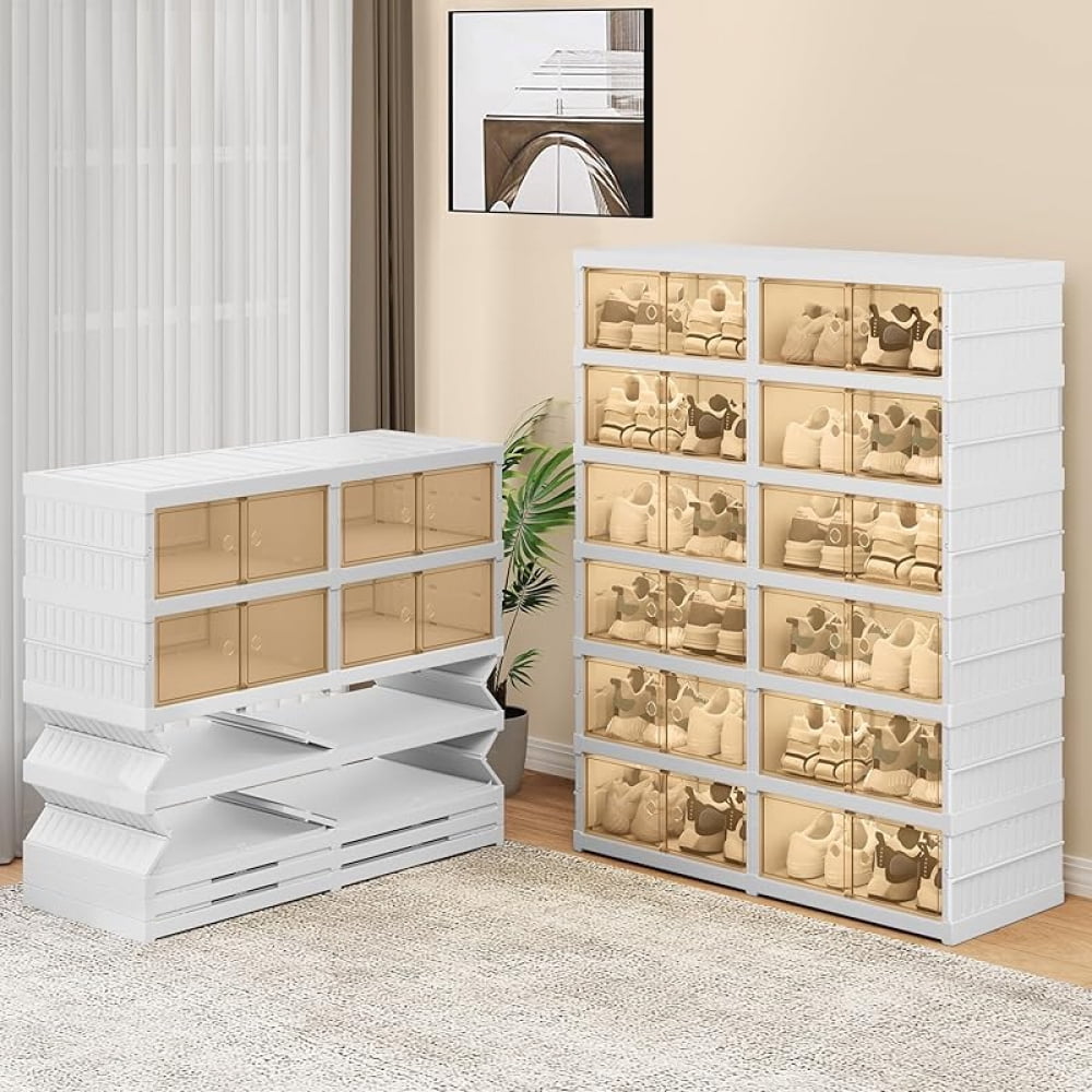 9 Tiers-18 Pairs Easy Assembly Shoe Organizer Storage Box for Closet ...