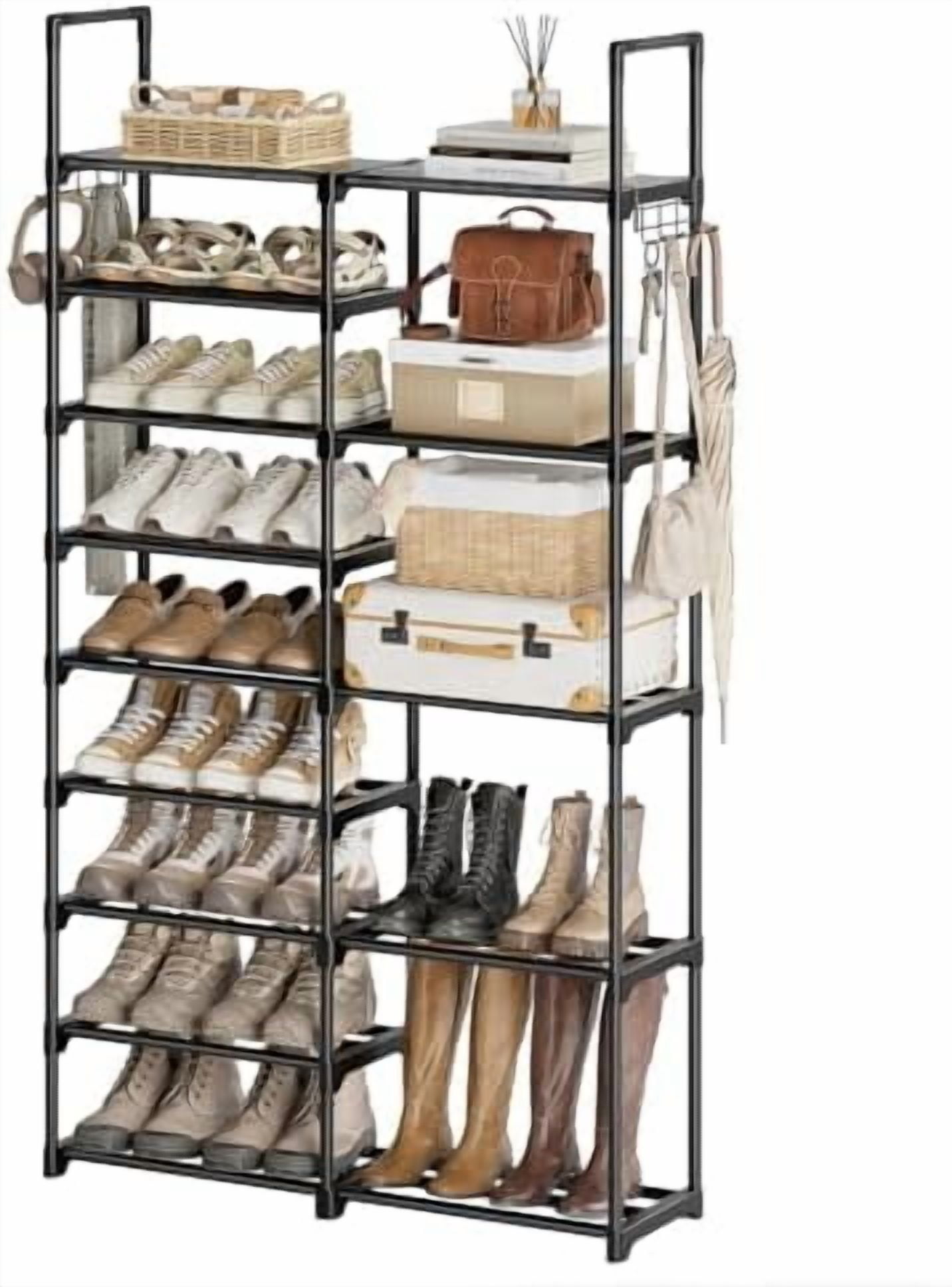9 Tiers Shoe Rack Shoe Storage Shoe Organizer 30-35 Pairs Shoe Tower ...