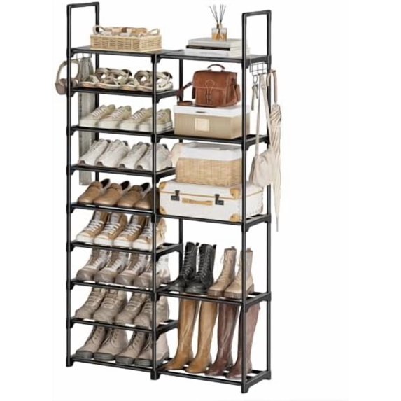 9 Tiers Shoe Rack Shoe Storage Shoe Organizer 30-35 Pairs Shoe Tower ...
