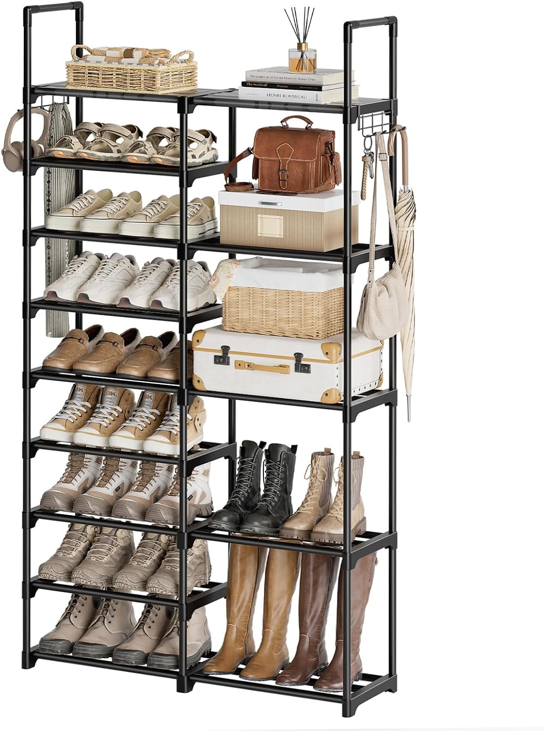 9 Tiers Shoe Rack Shoe Storage Shoe Organizer 30-35 Pairs Shoe Tower ...