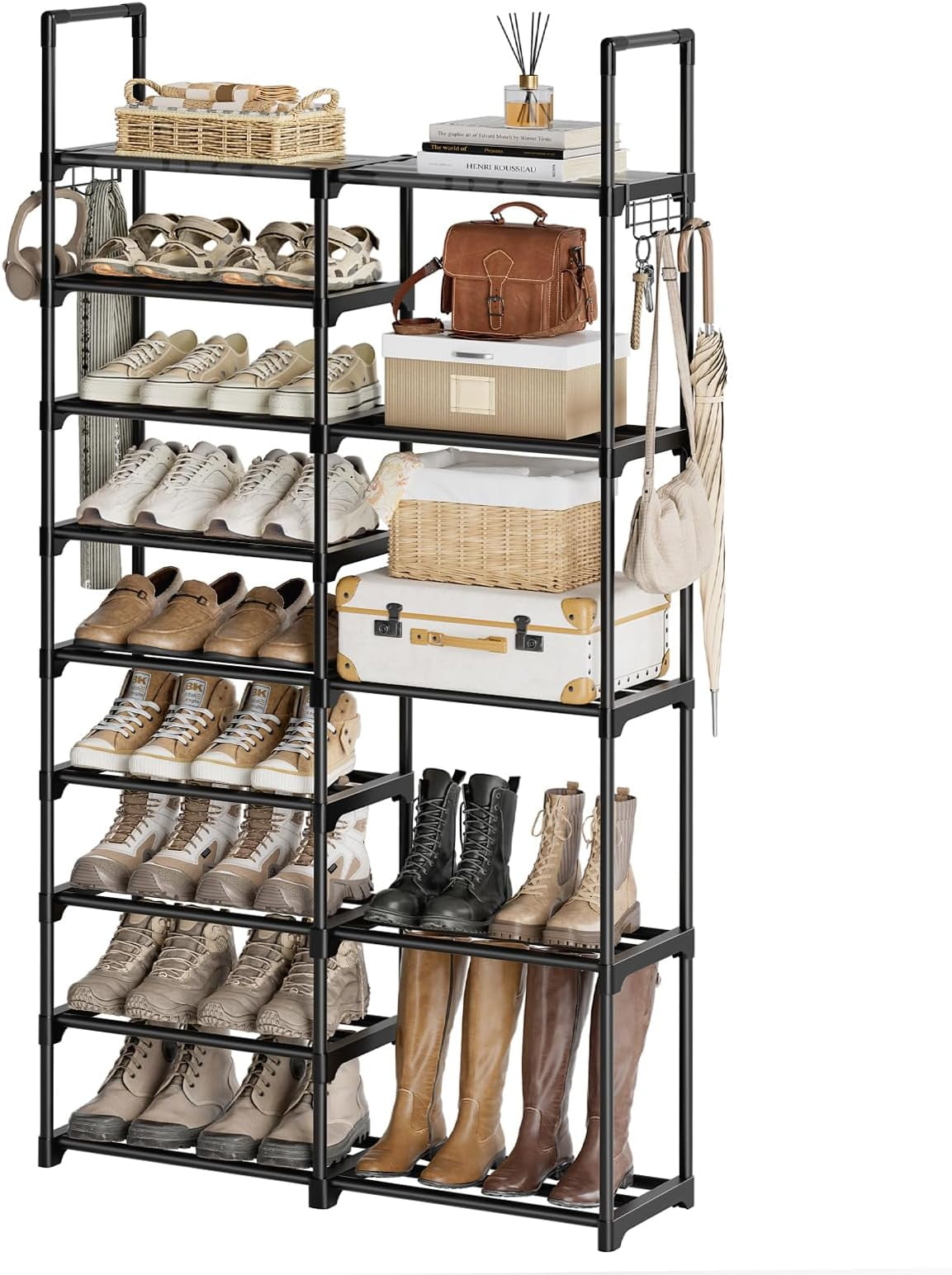 9 Tiers Shoe Rack Shoe Storage Shoe Organizer 30-35 Pairs Shoe Tower ...