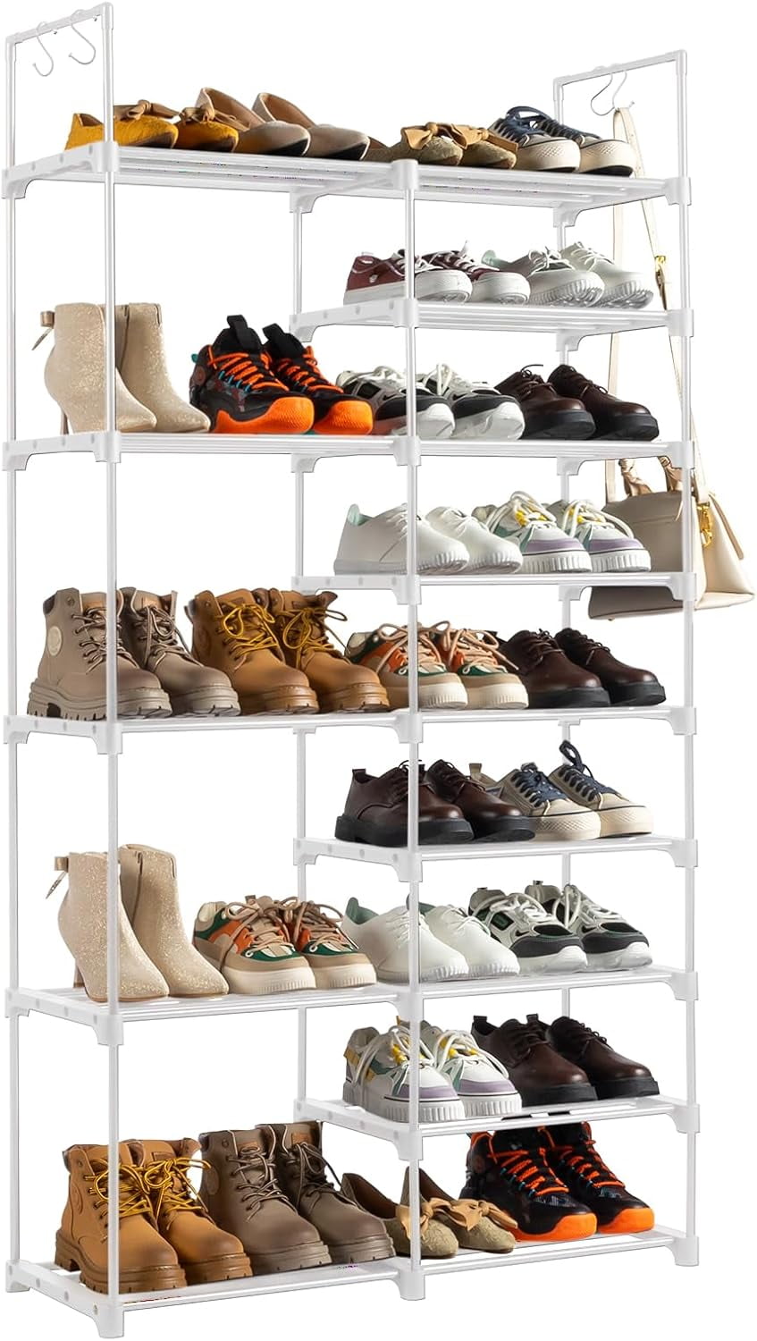 9-Tiers Shoe Rack, Tall Shoe Organizer Shoe Storage Vertical Shoe Shelf ...