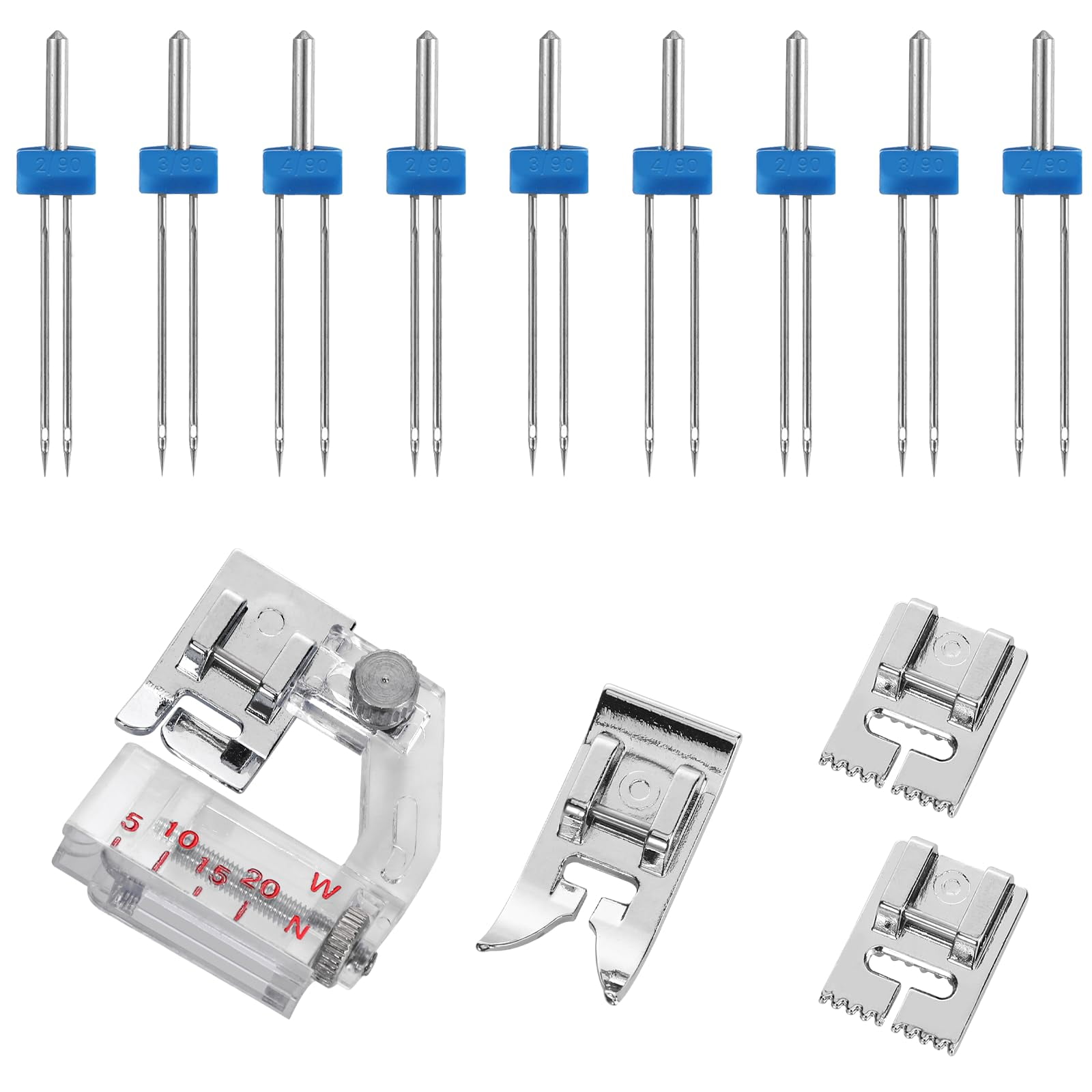 9 Twin Needles for Sewing Machine, Double Twin Needles with 4 Kinds ...