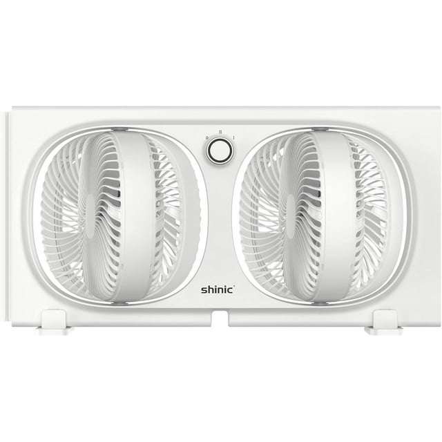 9" Twin Window Fan with 270° Rotatable Fans, 2-Speeds, Vertical Window ...