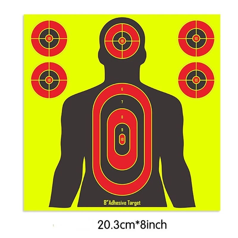 9 Types 10pcs/Set 8 Inch High Visibility Adhesive Shooting Target ...