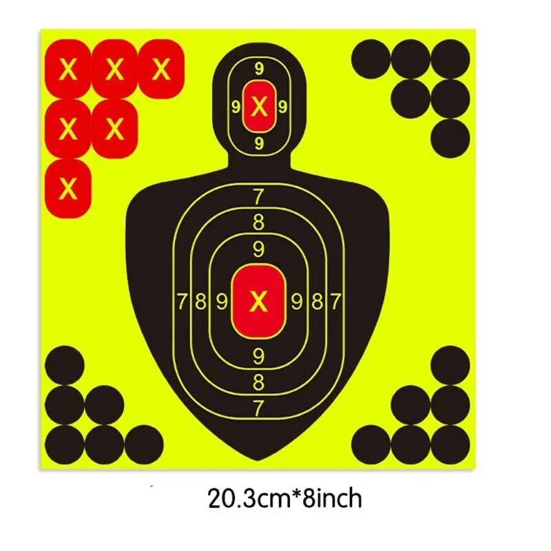 9 Types 10pcs/Set 8 Inch High Visibility Adhesive Shooting Target ...