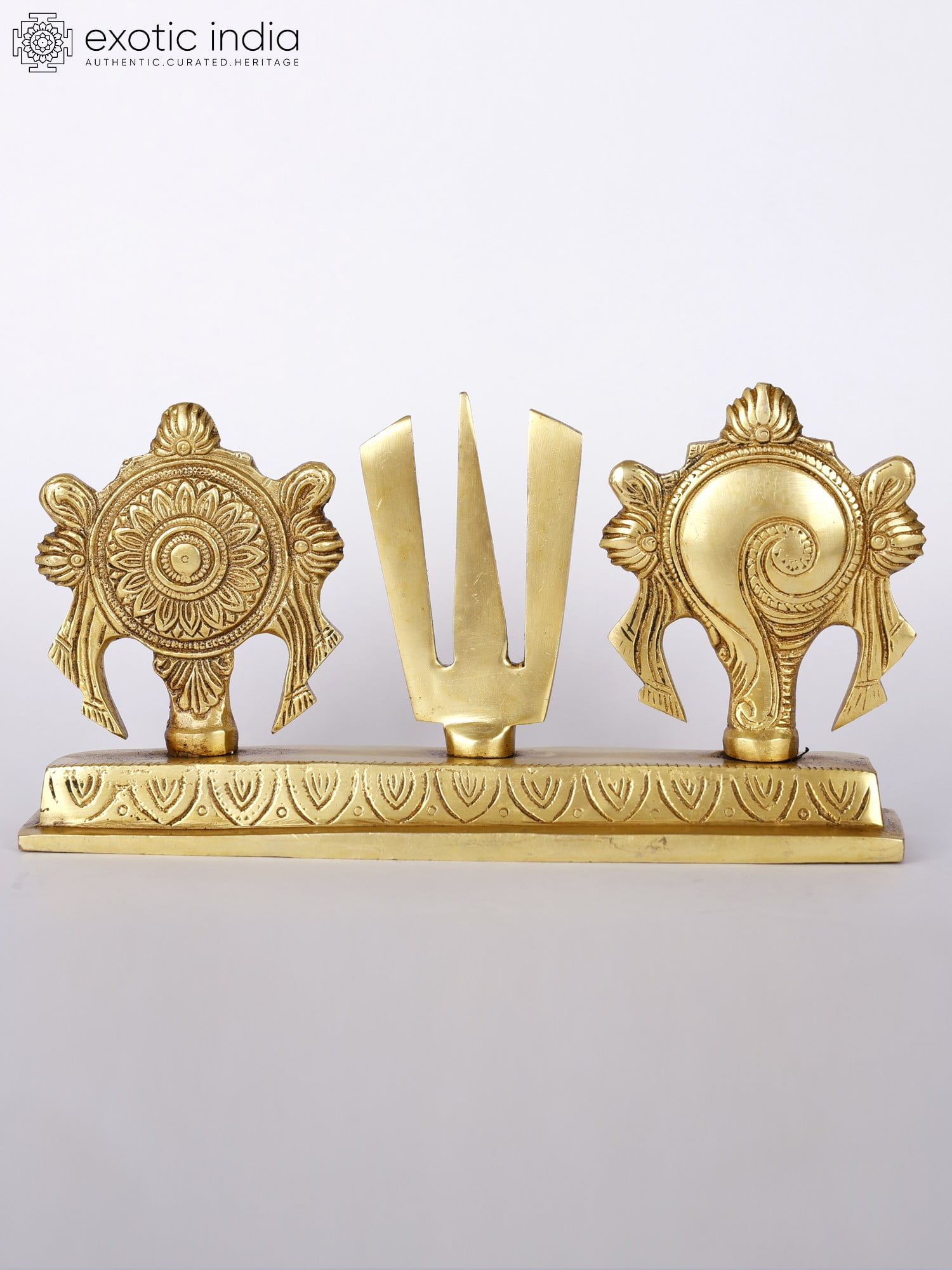 9" Vaishnava Symbols In Brass | Handmade | Made In India - Brass Statue ...