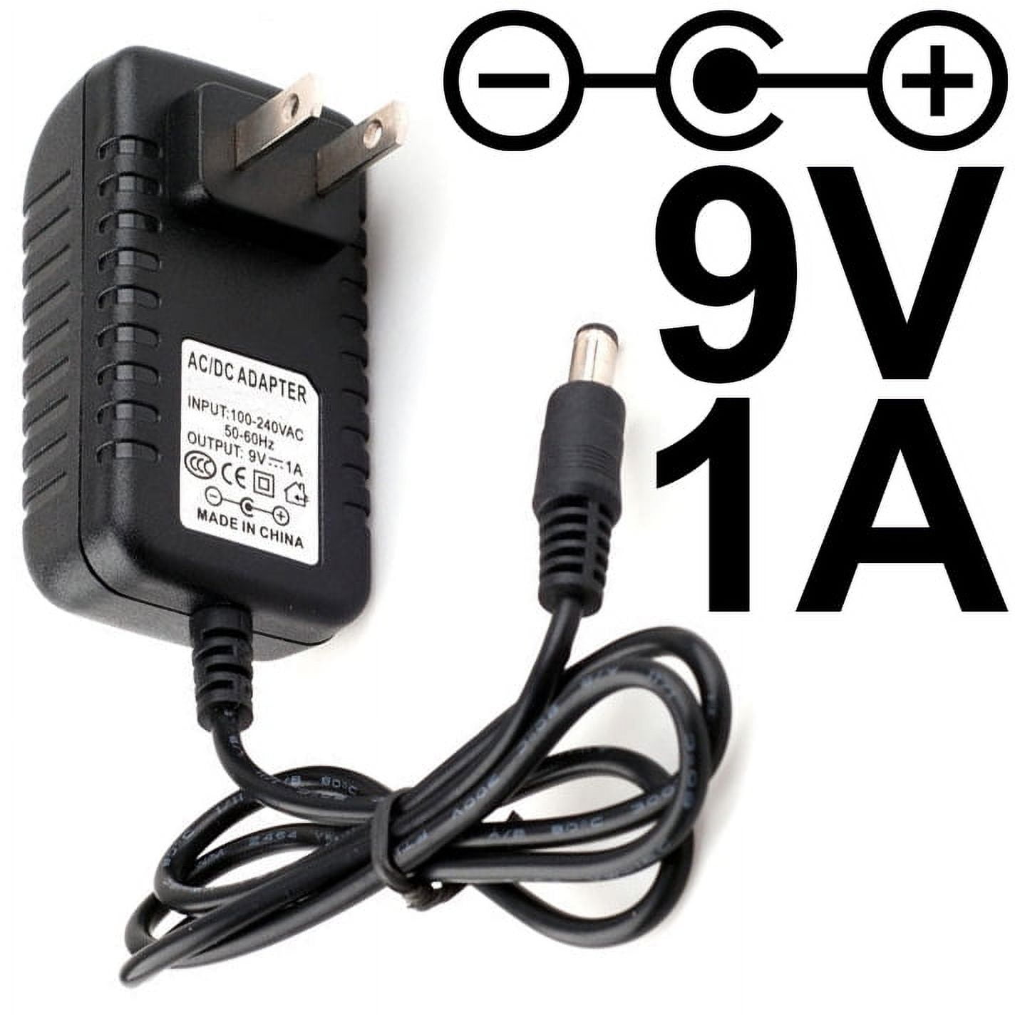 9 Volt DC, 1 Amp Power Adapter with 5.5mm Barrel Jack, 2.1mm Inner ...