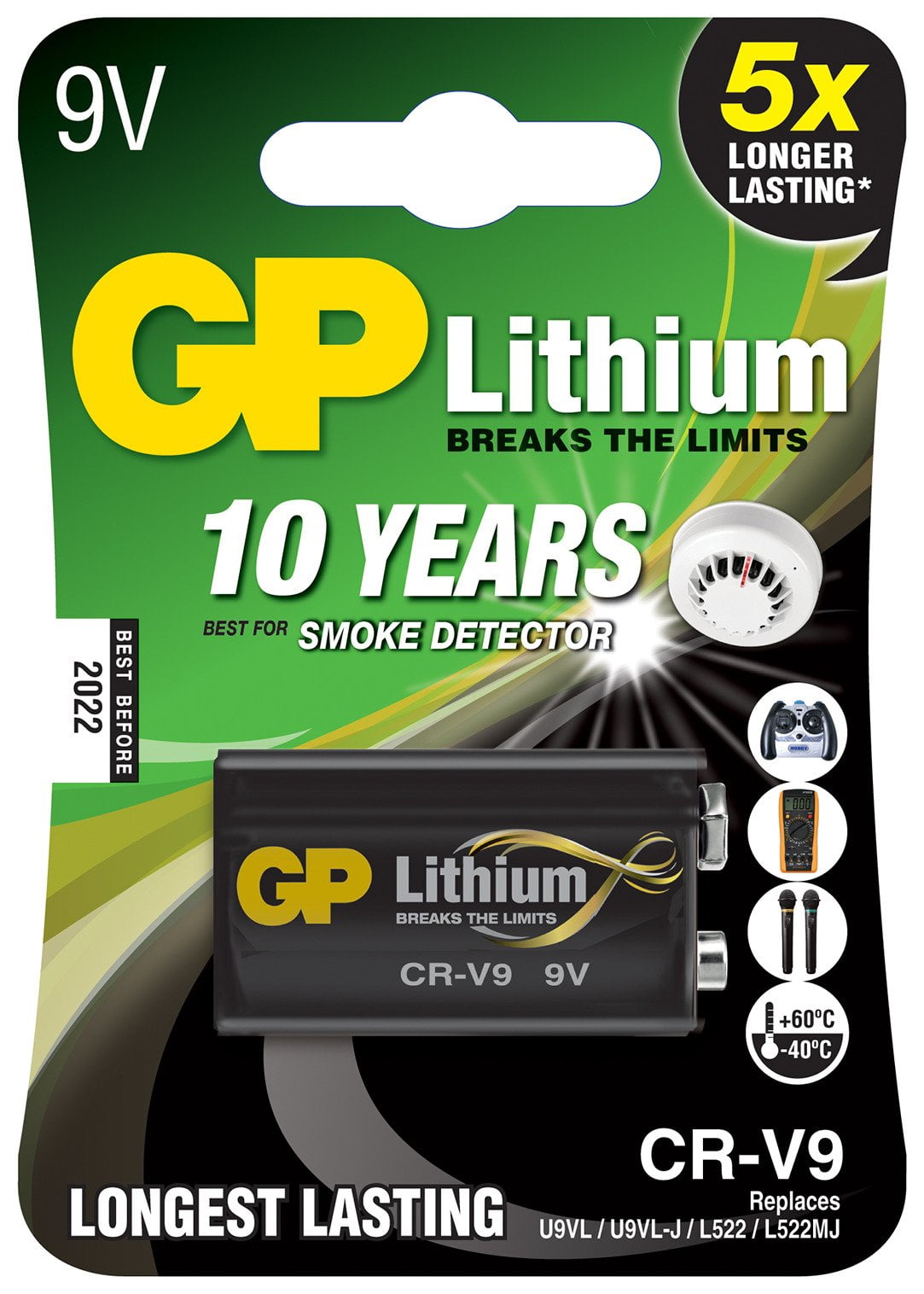9 Volt Lithium Battery GP - Walmart.com