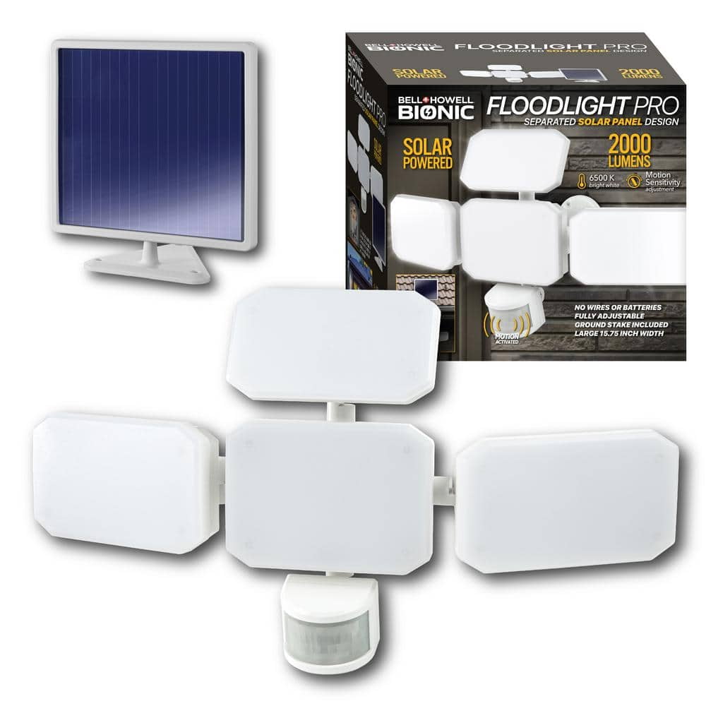 9-Watt Equivalence 2000 Lumens White Solar Powered Integrated LED ...