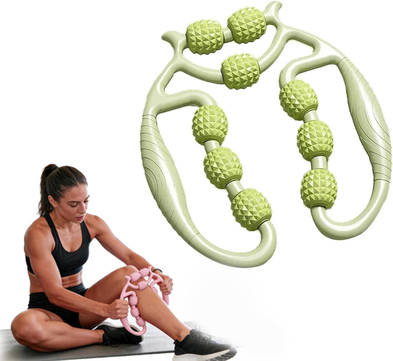 9-Wheel Roller Meridian Massager - 360° Deep Tissue Leg Massager for ...