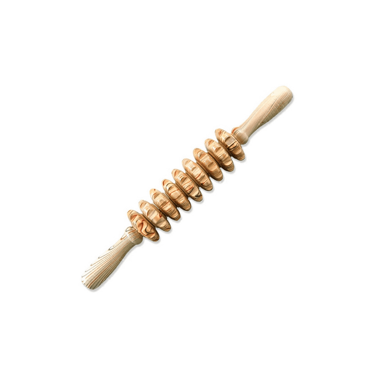 9-Wheel Wooden Abdomen Massage Roller Fitness Roller Stick Muscle Relax ...